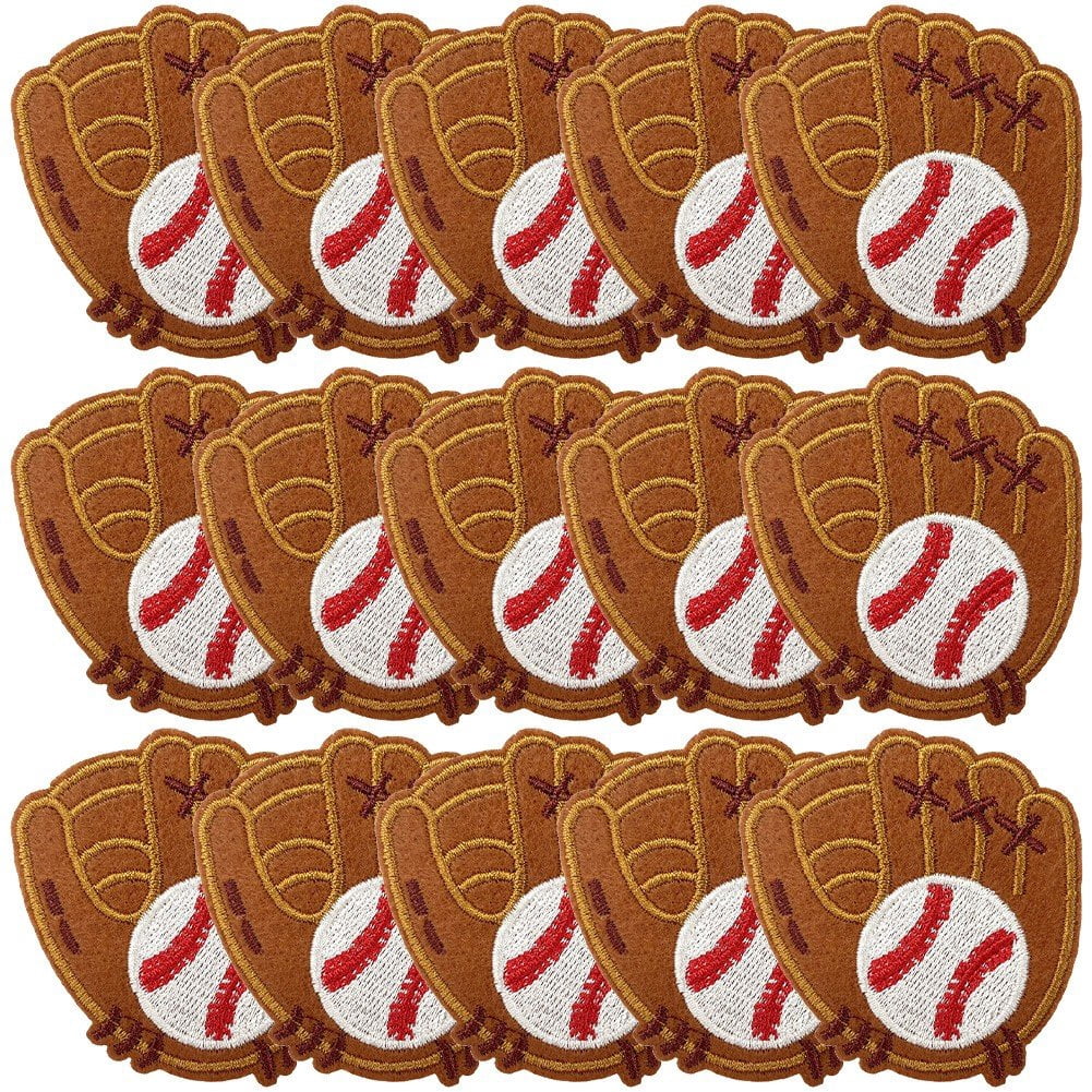 15pcs Baseball Softball Glove Iron On Embroidered Patches Appliques for ...