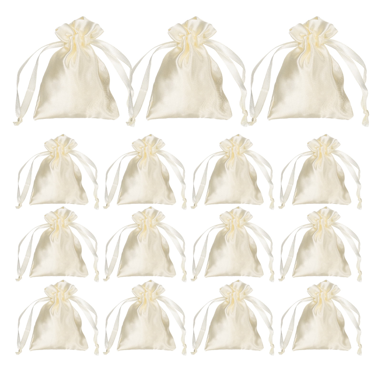 15pcs Beige Satin Gift Bags with Drawstring, 3.5" x 2.8" Party Favor ...