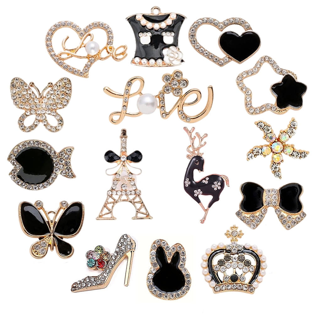 15pcs Bling Jewelry Shoes Charms for Sandals, Shoe Decoration with ...