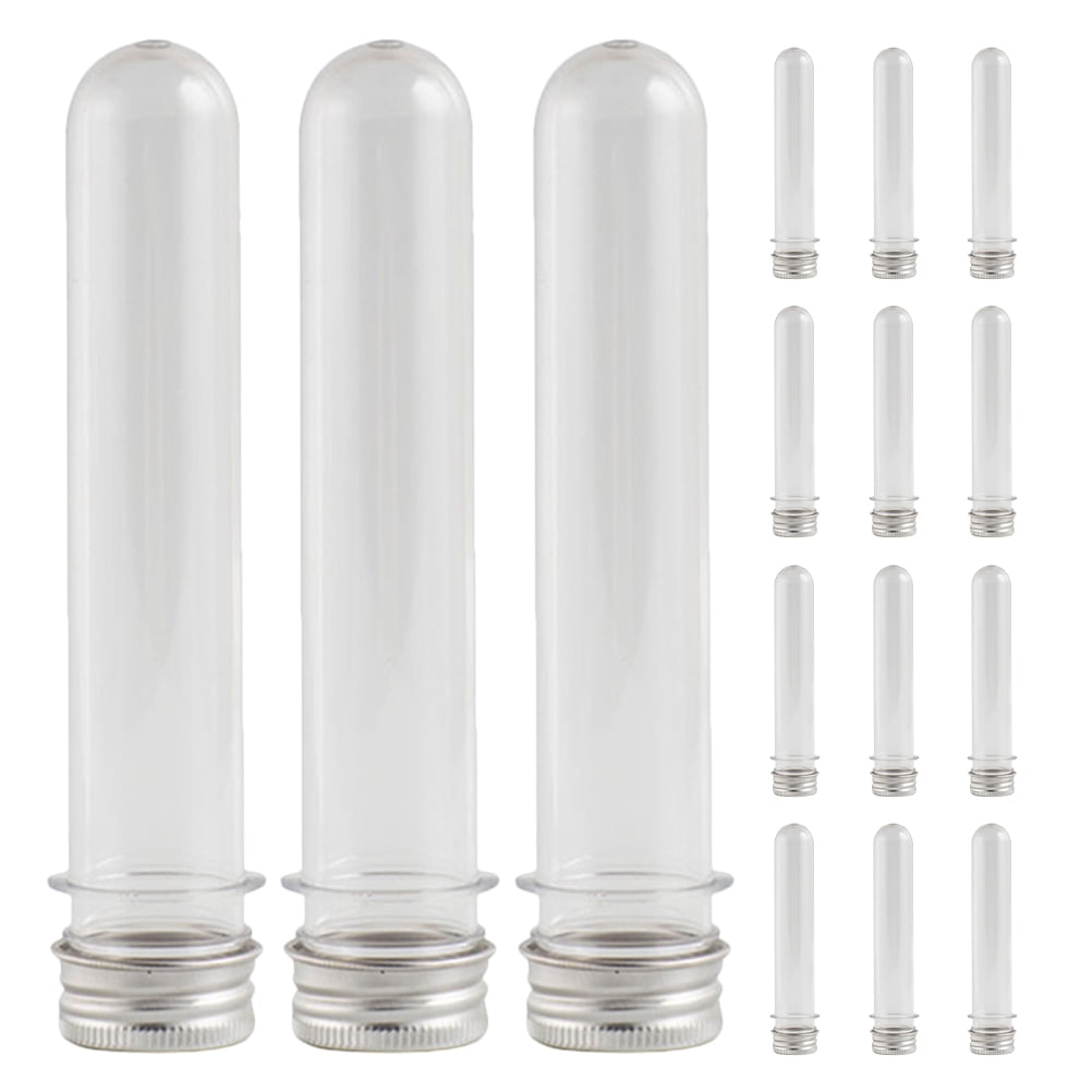 15pcs Clear Plastic Storage Tubes with Screw Caps for Shoelaces and ...