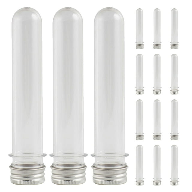 15pcs Clear Plastic Storage Tubes with Screw Caps for Shoelaces and ...