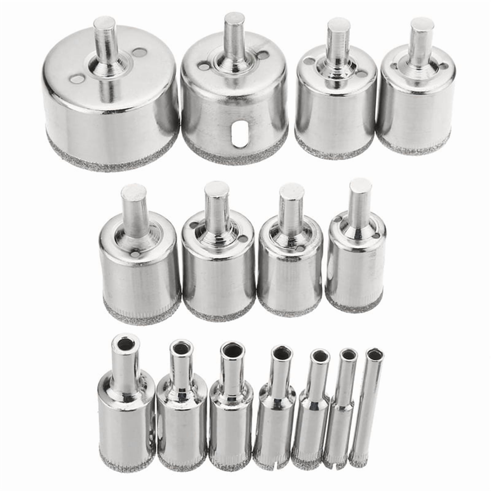 15pcs Diamond Coated Hole Saw Drill Bits, Tile, Marble, Glass, Ceramic ...