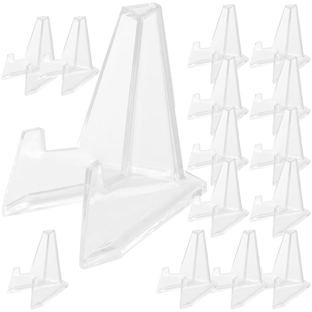 FONDOTIN 15pcs Transparent Plastic Portable Easel Display Stands for ...