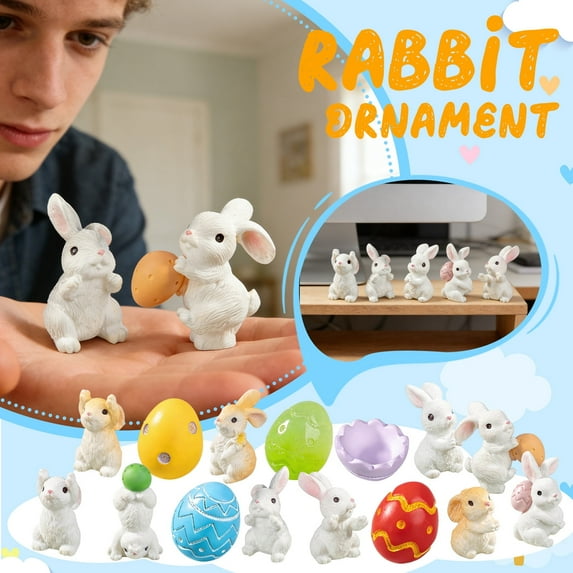 15pcs Holiday Egg-Holding Animal Plush Decorations, Small Ornaments for ...