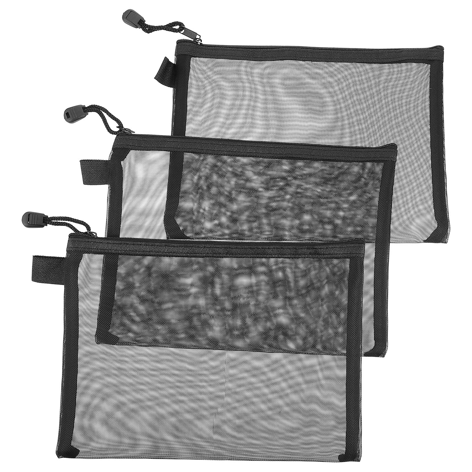 15pcs Mesh Zipper Pouches Travel Organizer Bags A5 Zipper File Bags ...