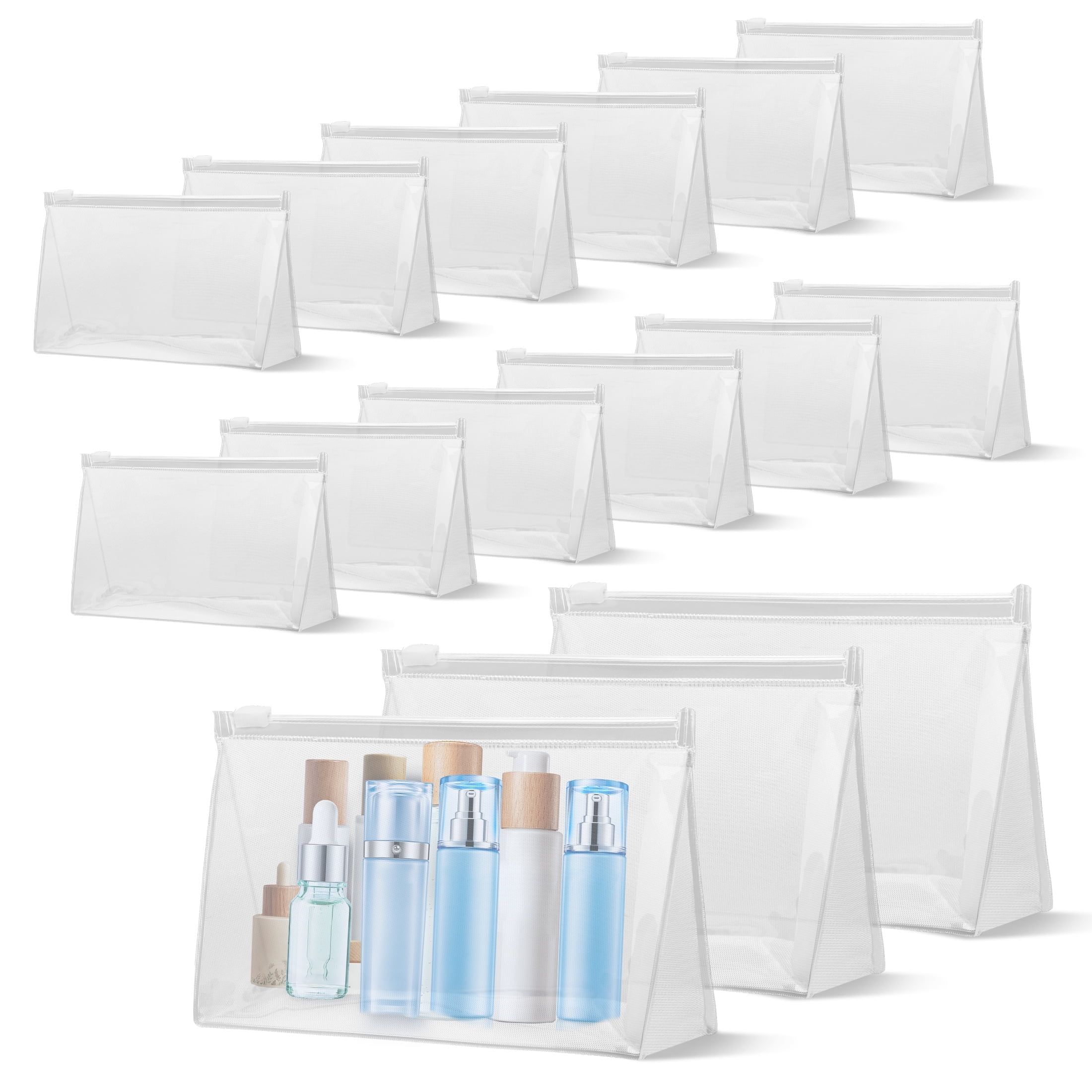 15pcs Mini Clear Makeup Bags, EEEkit Waterproof PVC Cosmetic Pouch ...