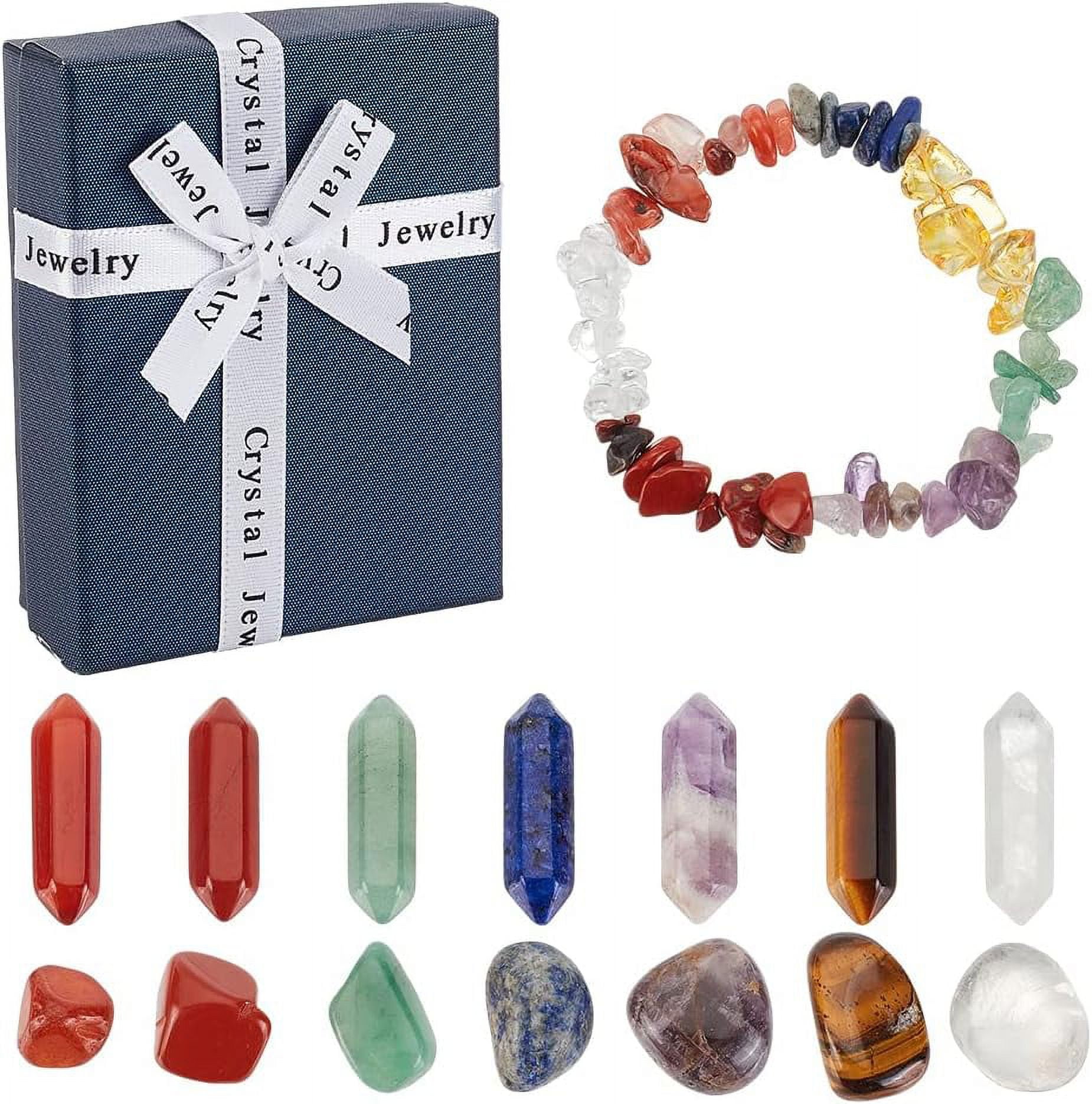 15pcs Natural Stone Crystals Kit with Gift Box Quartz Crystals Gift Box ...