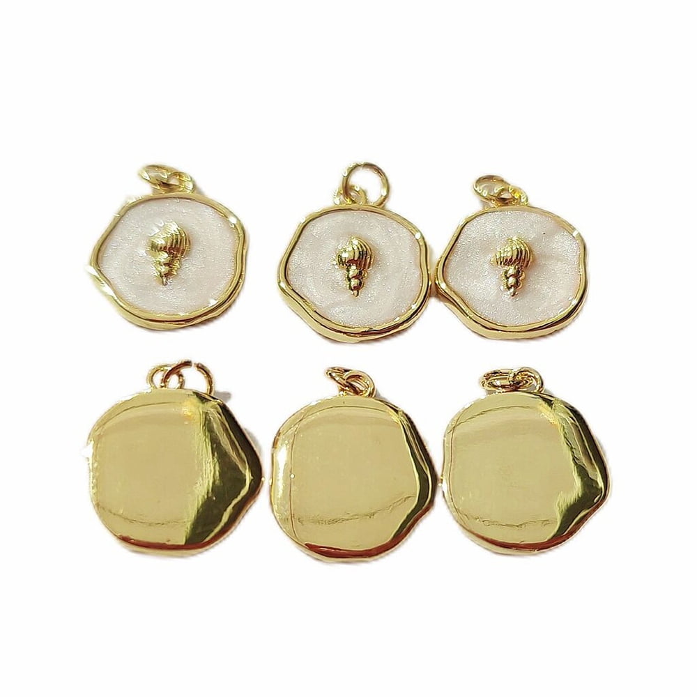 15pcs Ocean Theme Brass Enamel Pendants with Jump Ring Real 18K golden ...