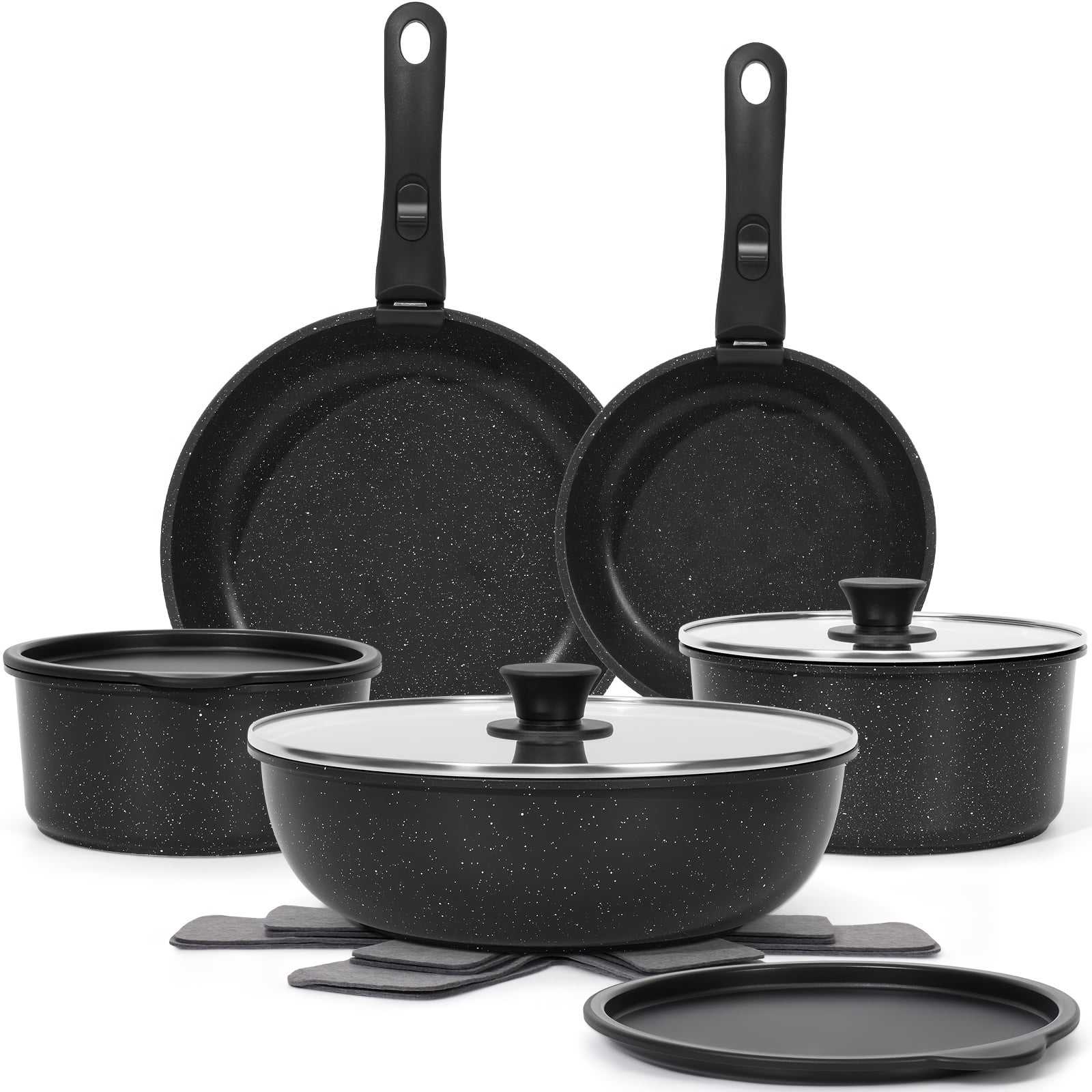 15pcs And Pan Set Non-stick Pot Set, Kitchen Cookware Set Detachable ...