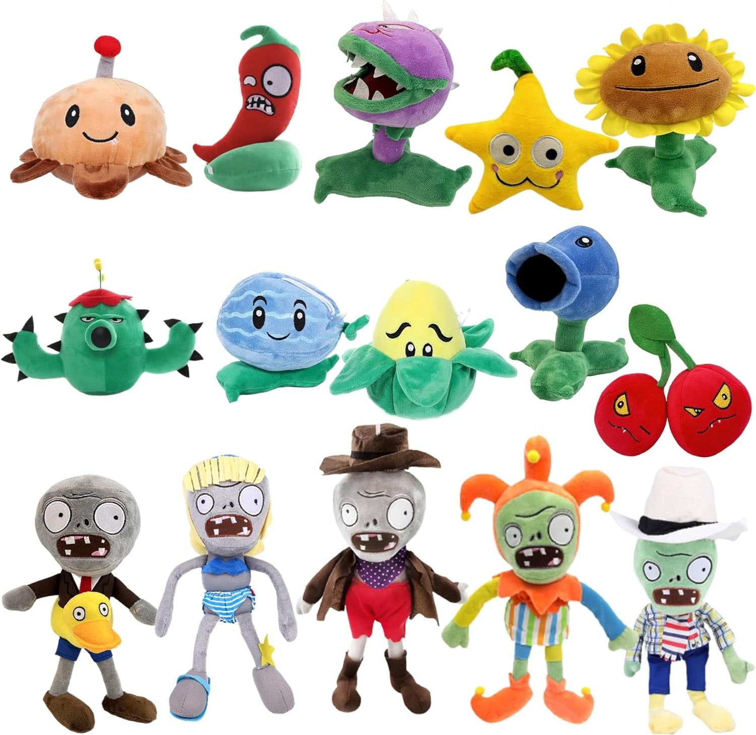 15pcs Plants vs Zombies Plush Toys Soft Figure Doll, Plants vs Zombies ...
