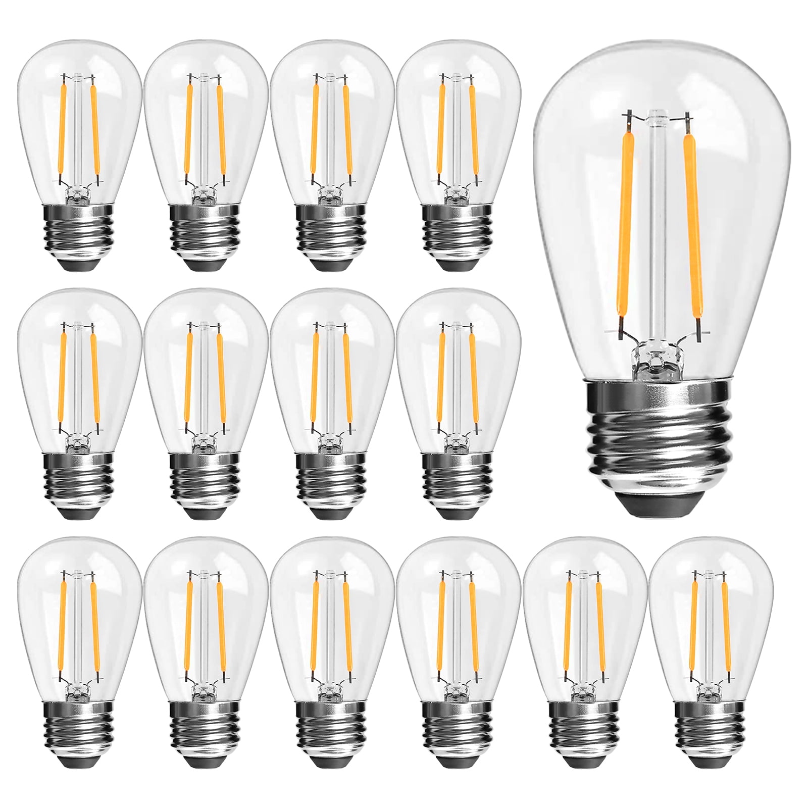 15pcs S14 2W LED Indoor Outdoor Bulbs to Replace String Light Edison ...