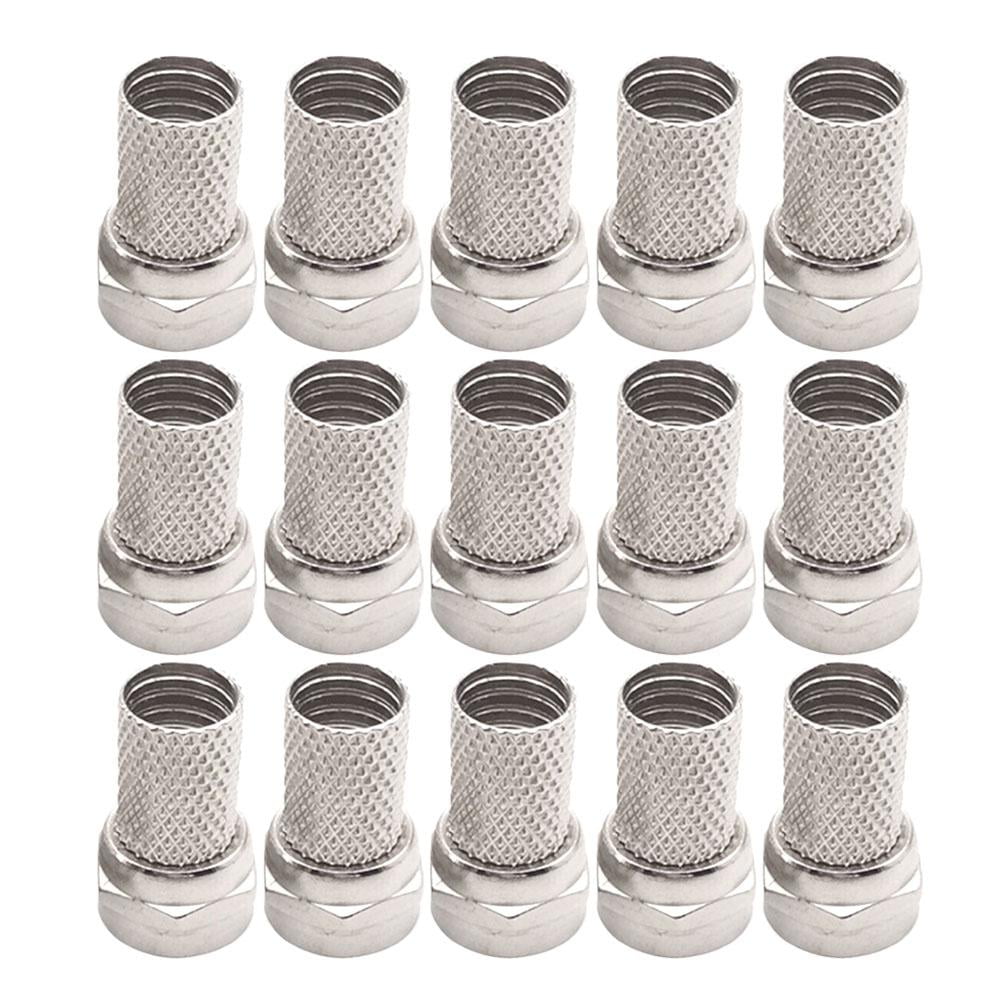 15pcs Silver Metal F-Type RG6 Connectors - Walmart.com