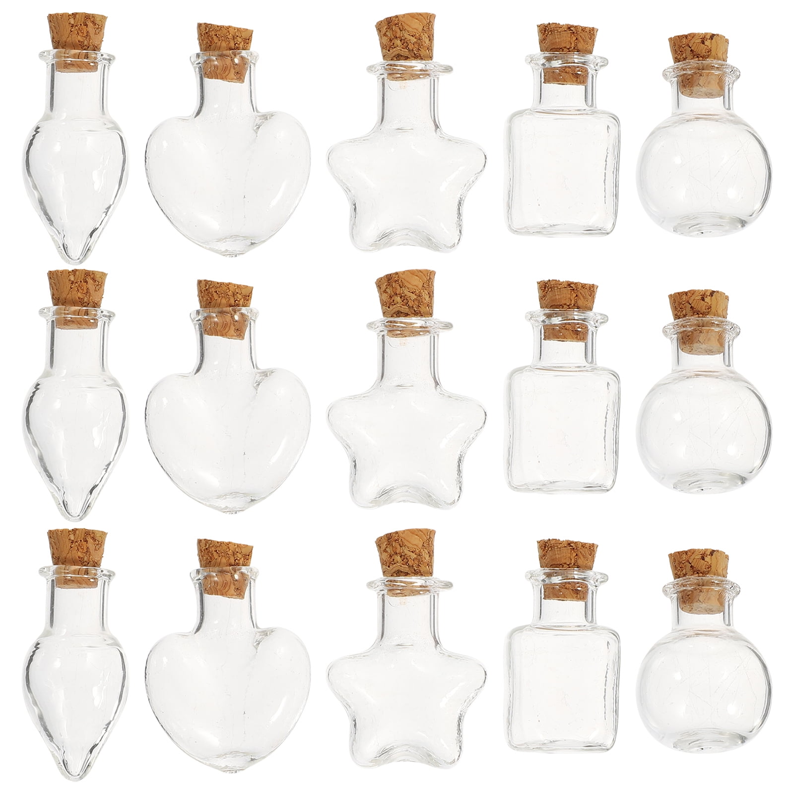 15pcs Small Cork Bottles Multi-function Wish Bottles Delicate Miniature ...