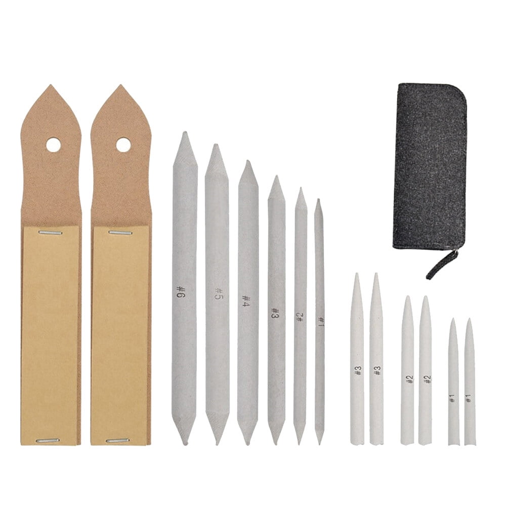 15pcs Stumps and Tortillions Set Sandpaper Pencil Sharpener Pointer Art ...