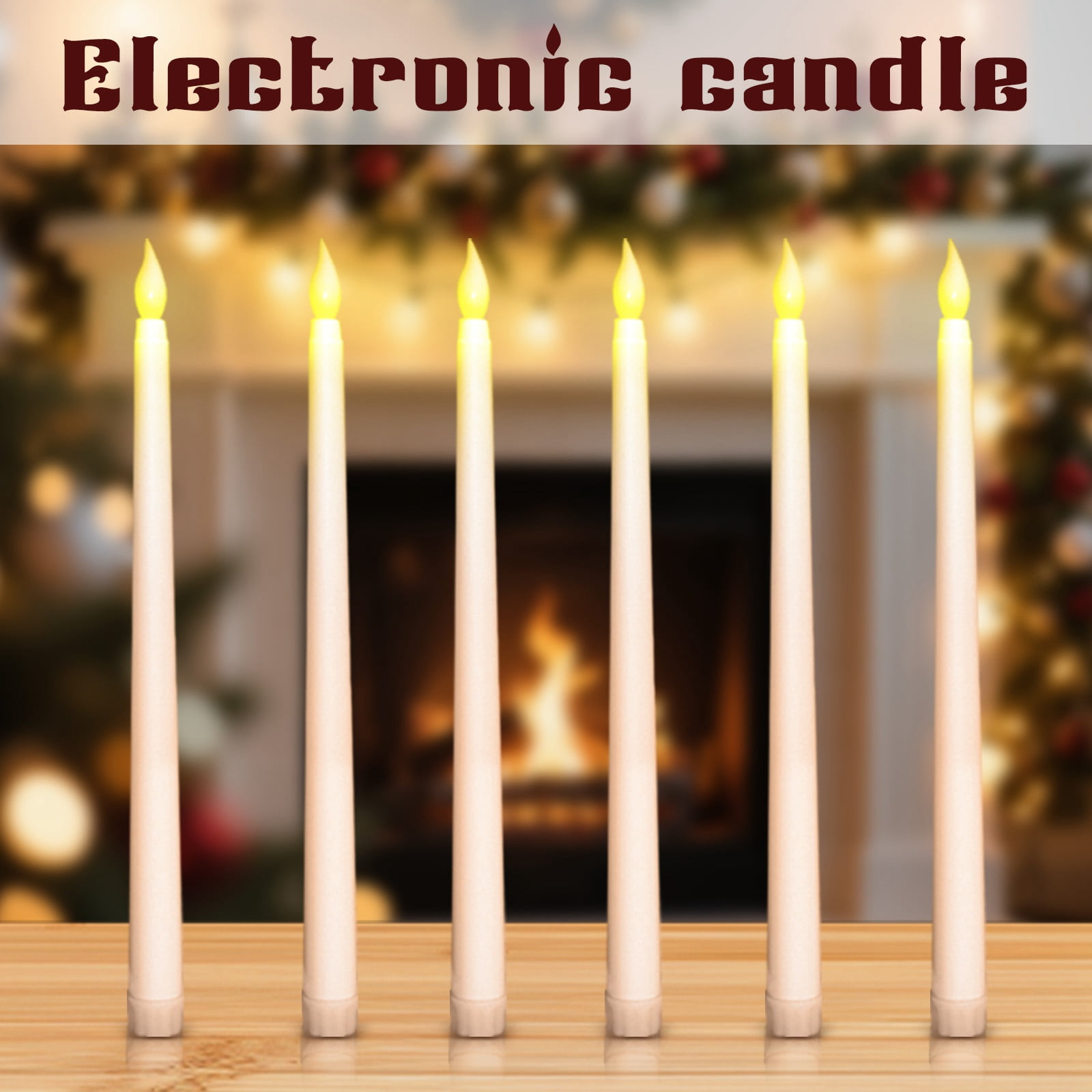 15pcs Taper Candles Battery Operated, 1"x 11"White Flameless Taper ...