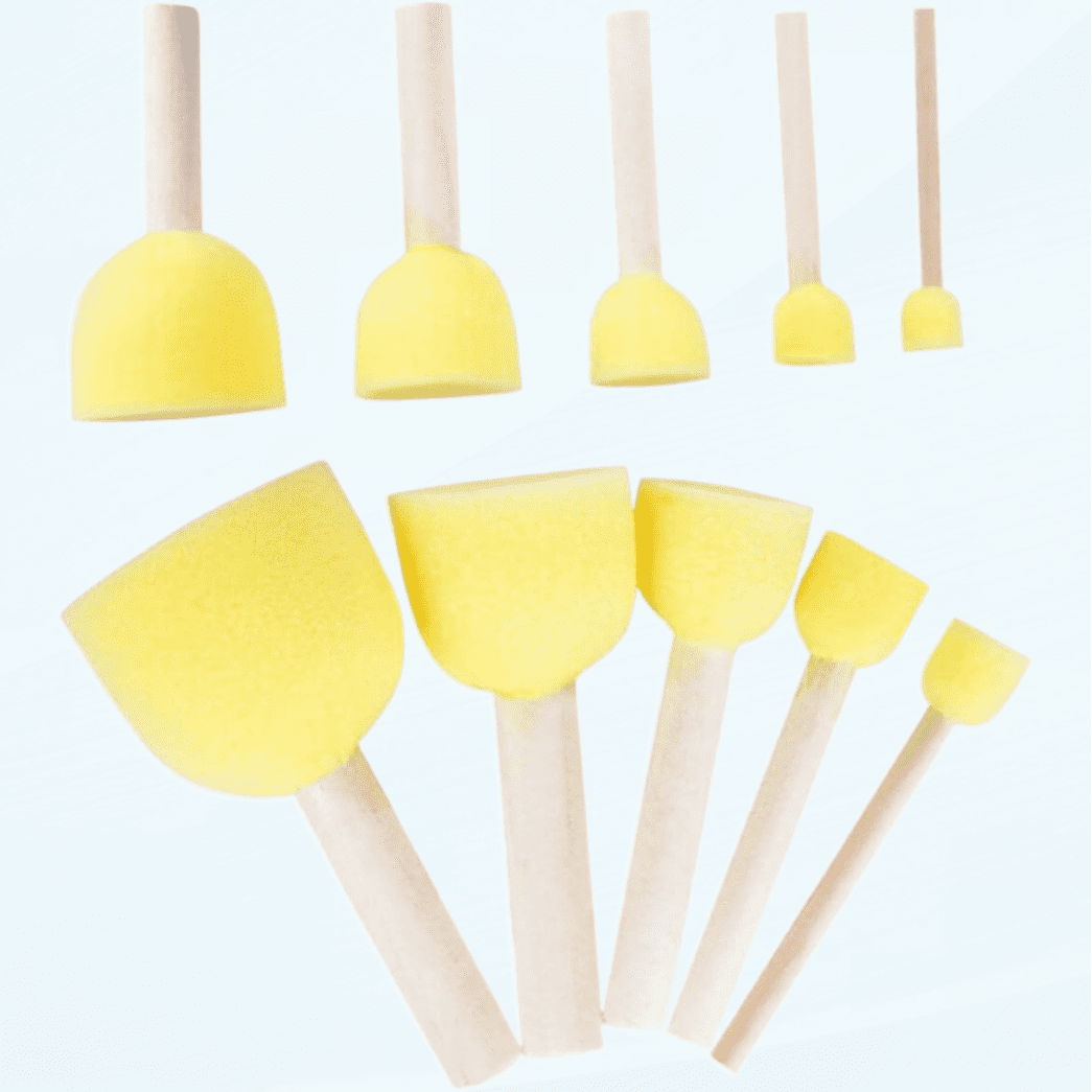 15pcs Tools Round Sponge Drawing Set Tools Foam Craft Brush Painting Brushes Paint Brush Foam ...