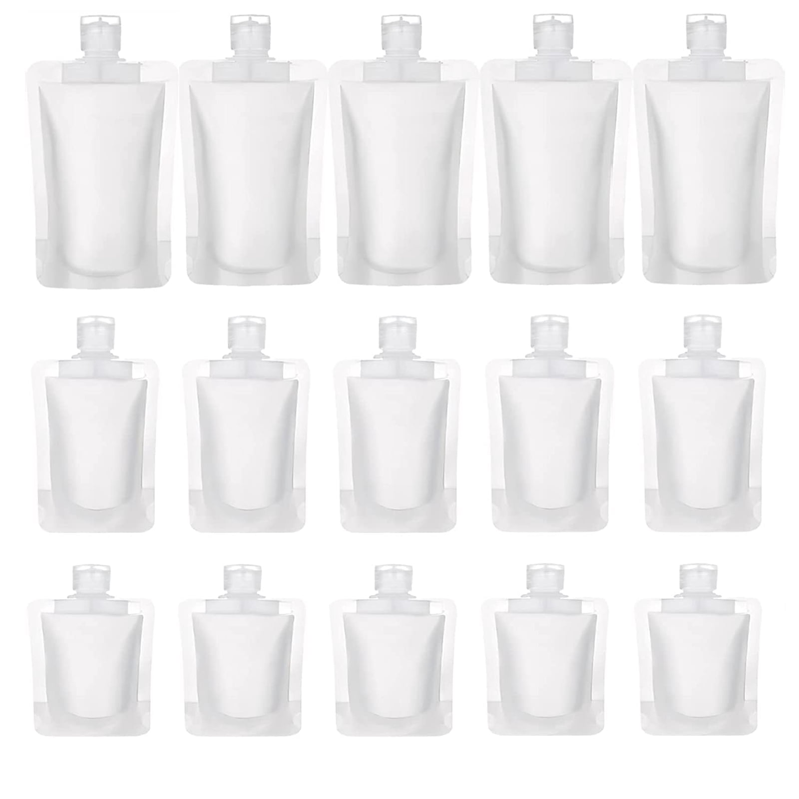 15pcs Travel Size Refillable Empty Squeeze Pouch for Toiletry, Lotion ...