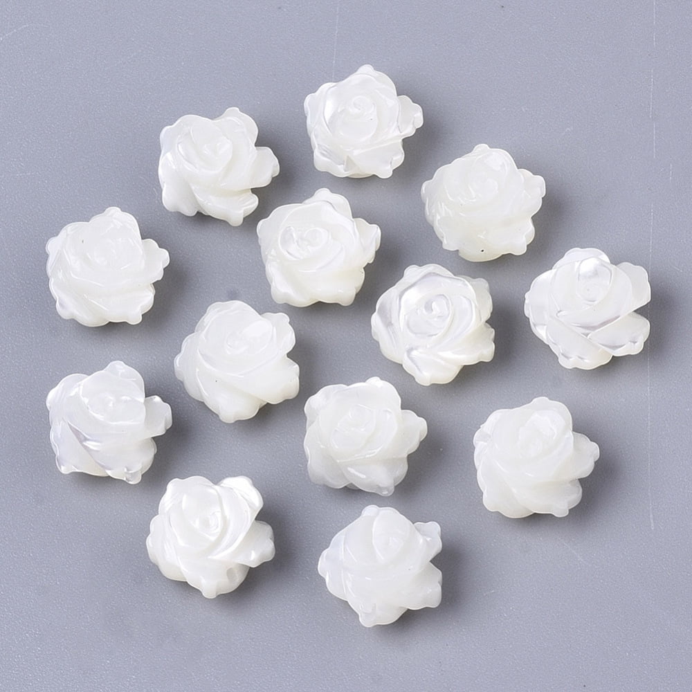 15pcs Trochid Shell/Trochus Shell Beads Double-Sided Flower Seashell ...
