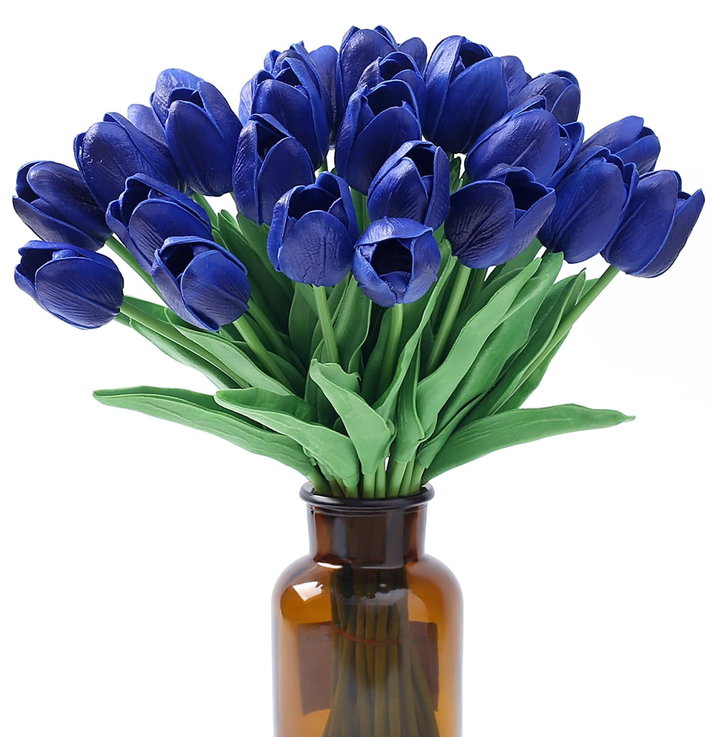 15pcs Tulips Fake Blue Artificial Flowers Real Touch 14" Silk Flower ...