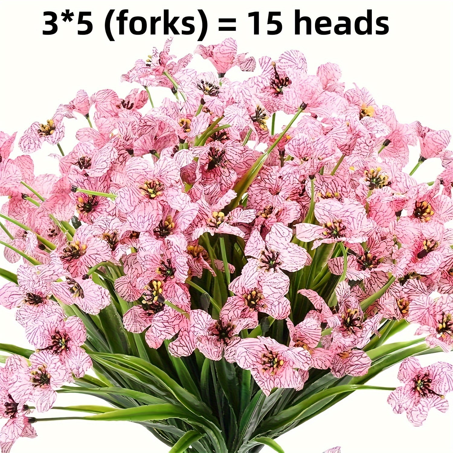 15pcs UV-Resistant Artificial Violet Flowers - Realistic Vibrant Purple ...