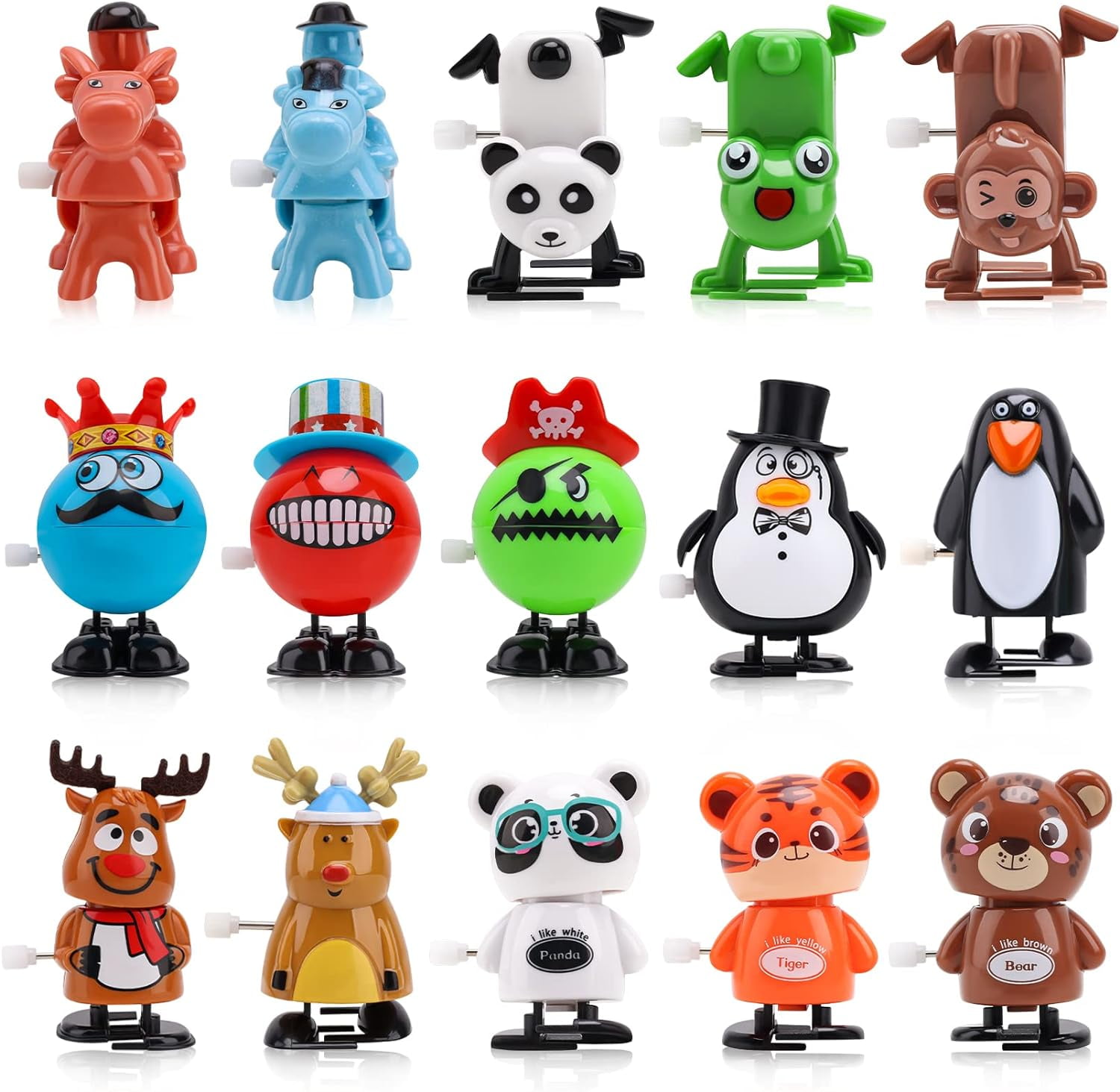 15pcs Wind Up Toys for Kids Assorted Animals Walking Jumping Clockwork ...