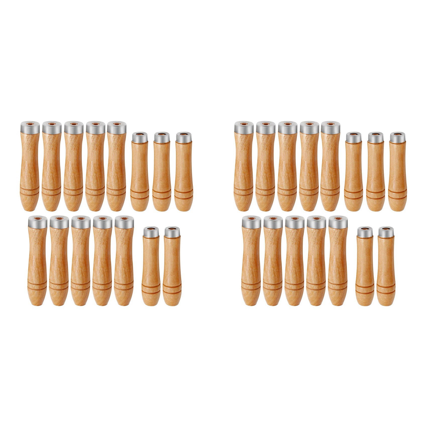 15pcs Wooden File Round Hole Small Wooden Handle (4mm+5mm+6mm ...