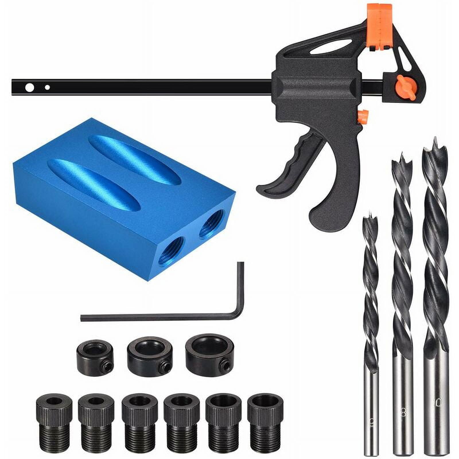 15pcs Woodworking Drill Guide, Punch Locator, 15 Degree Pocket Hole Jig ...