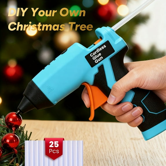 15s Fast Preheat Cordless Hot Glue Gun with 25 Glue Sticks - Smart ...