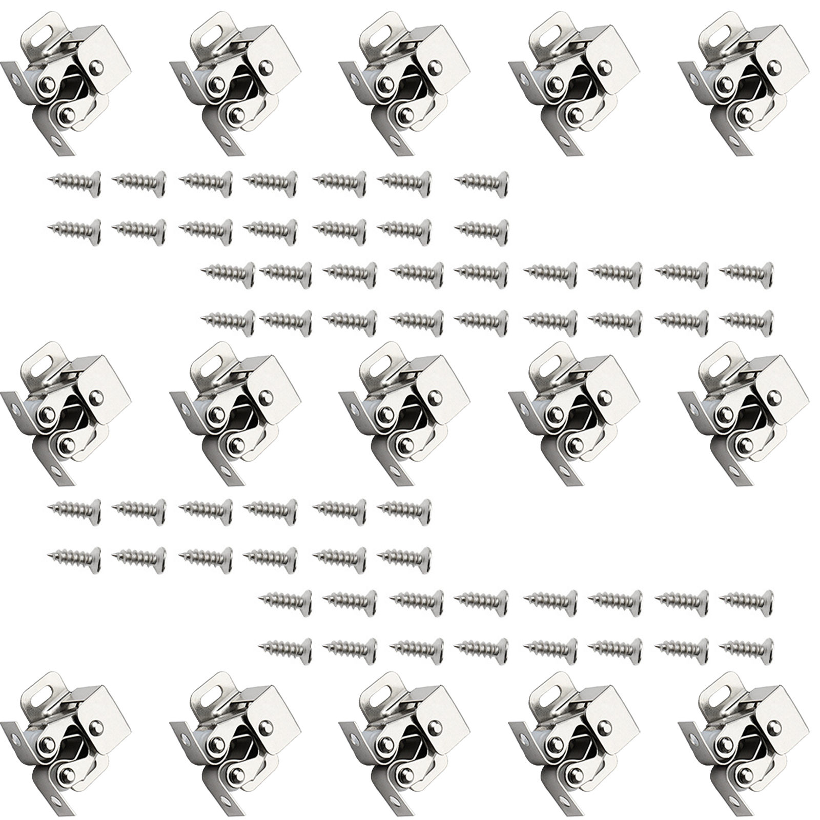 15set Door Close Latches Double Roller Cabinet Lock Latches Damper ...