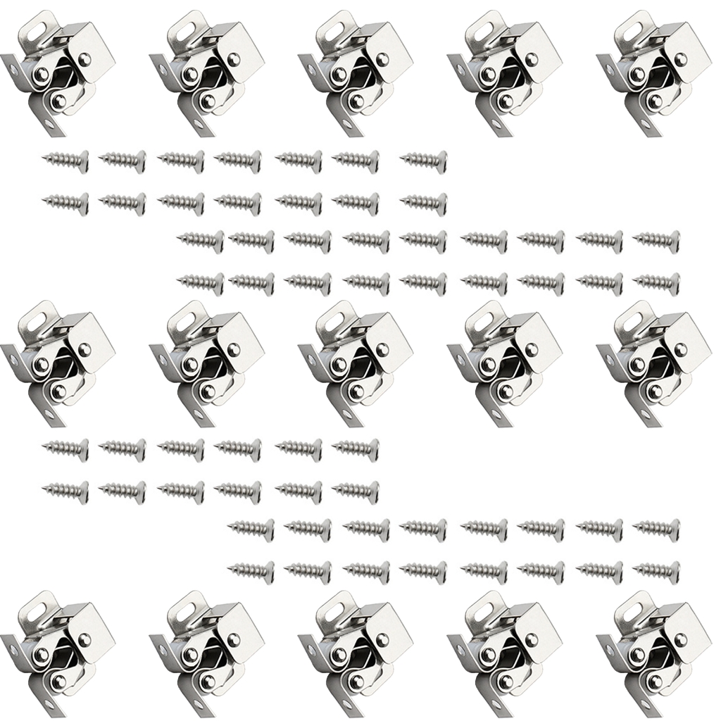 15set Double Roller Cabinet Lock Latches Furniture Catches Cupboard ...