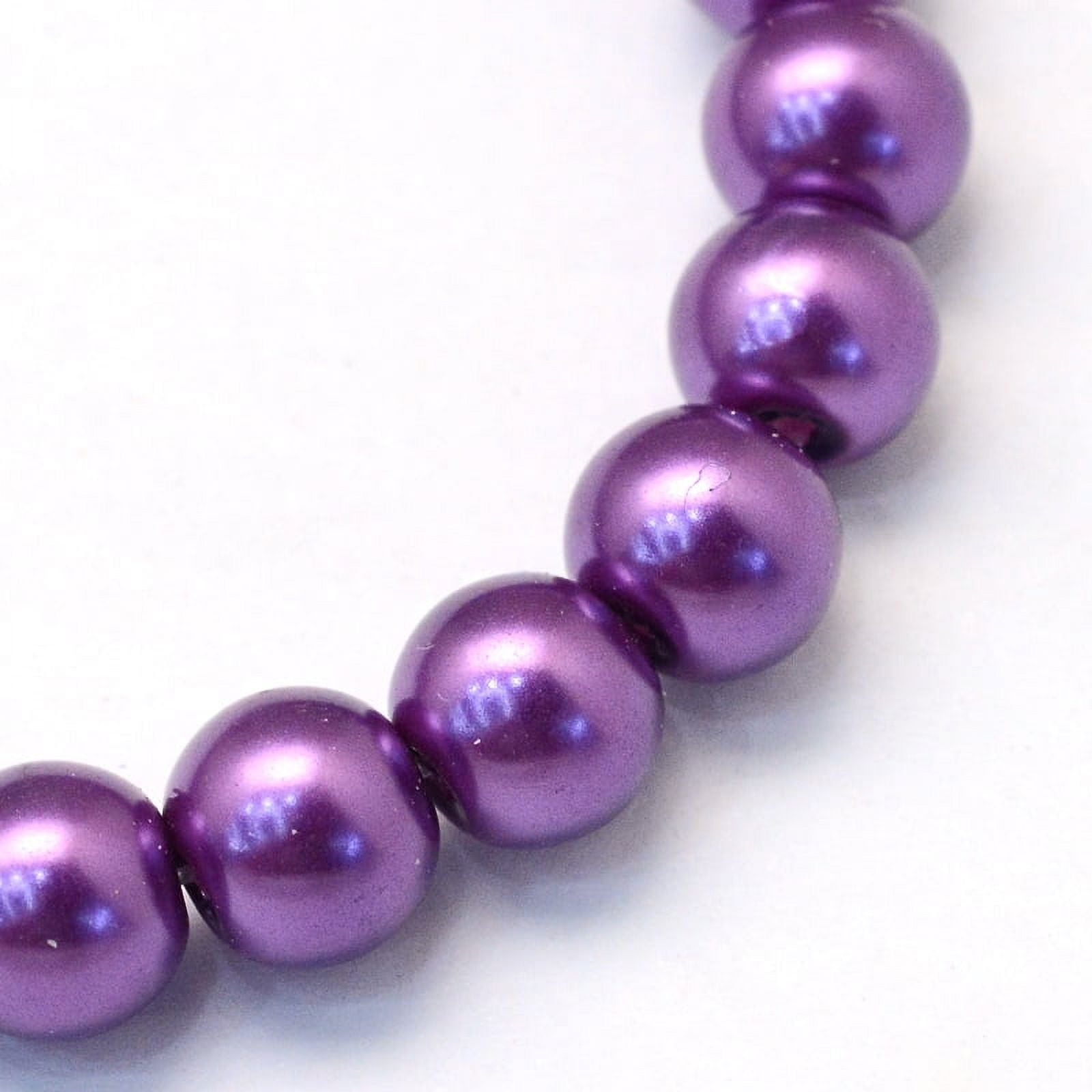 15strands Baking Painted Pearlized Glass Pearl Round Bead Strands Dark ...