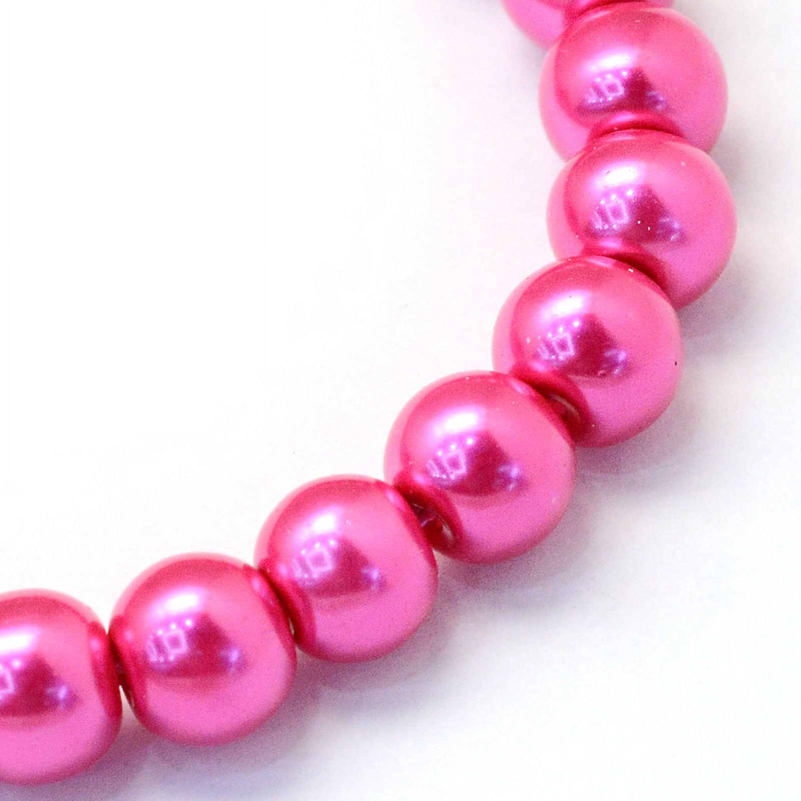 15strands Baking Painted Pearlized Glass Pearl Round Bead Strands Deep ...