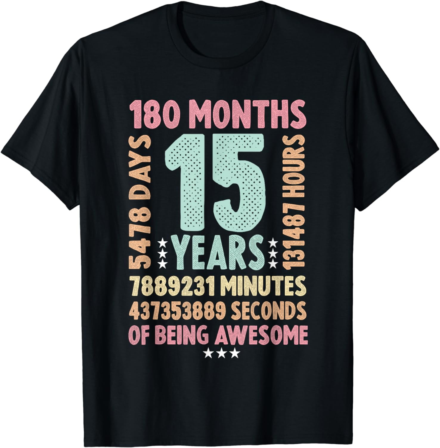 15th Birthday 15 Years Old Vintage Retro - 15 yr old T-Shirt - Walmart.com