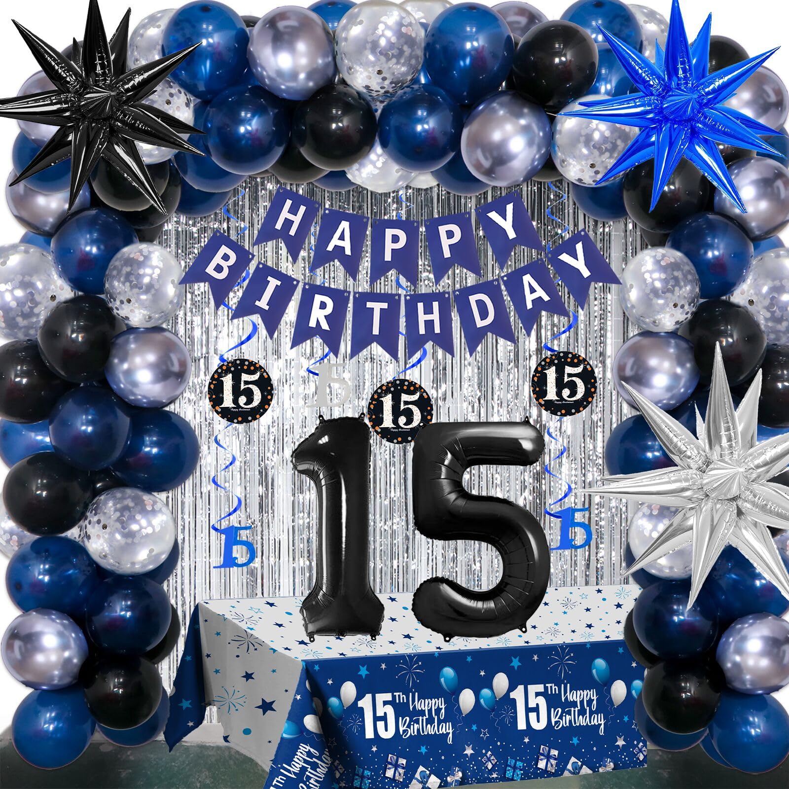 15th Birthday Decorations for SSF20 Boys and Girls HAPPY BIRTHDAY ...
