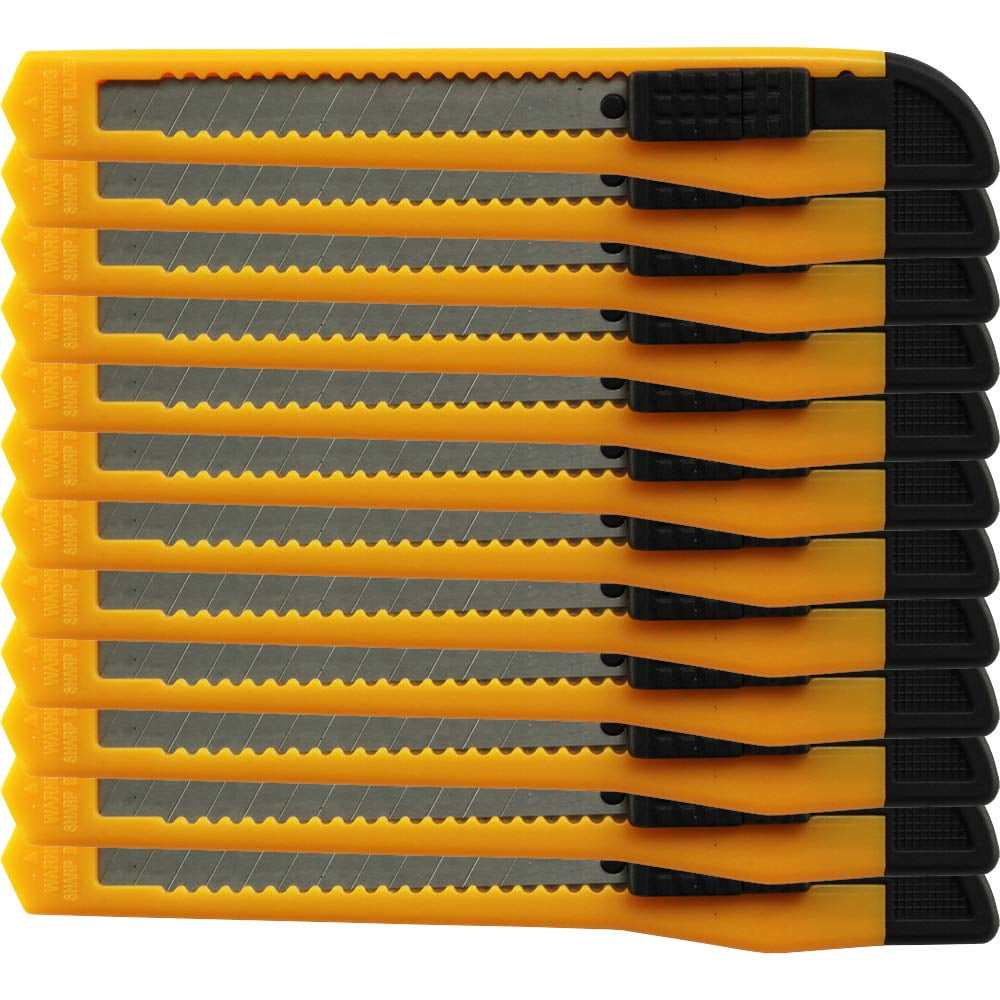 15x Bulk Small Yellow Utility Knife Box Cutters Snap Off Blade 9MM ...
