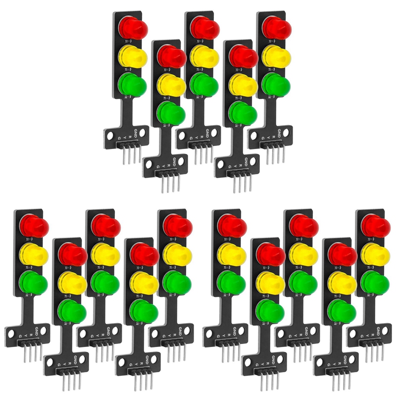 15x LED Traffic Light Module DIY Mini Traffic Light 3.3-5V Compatible ...