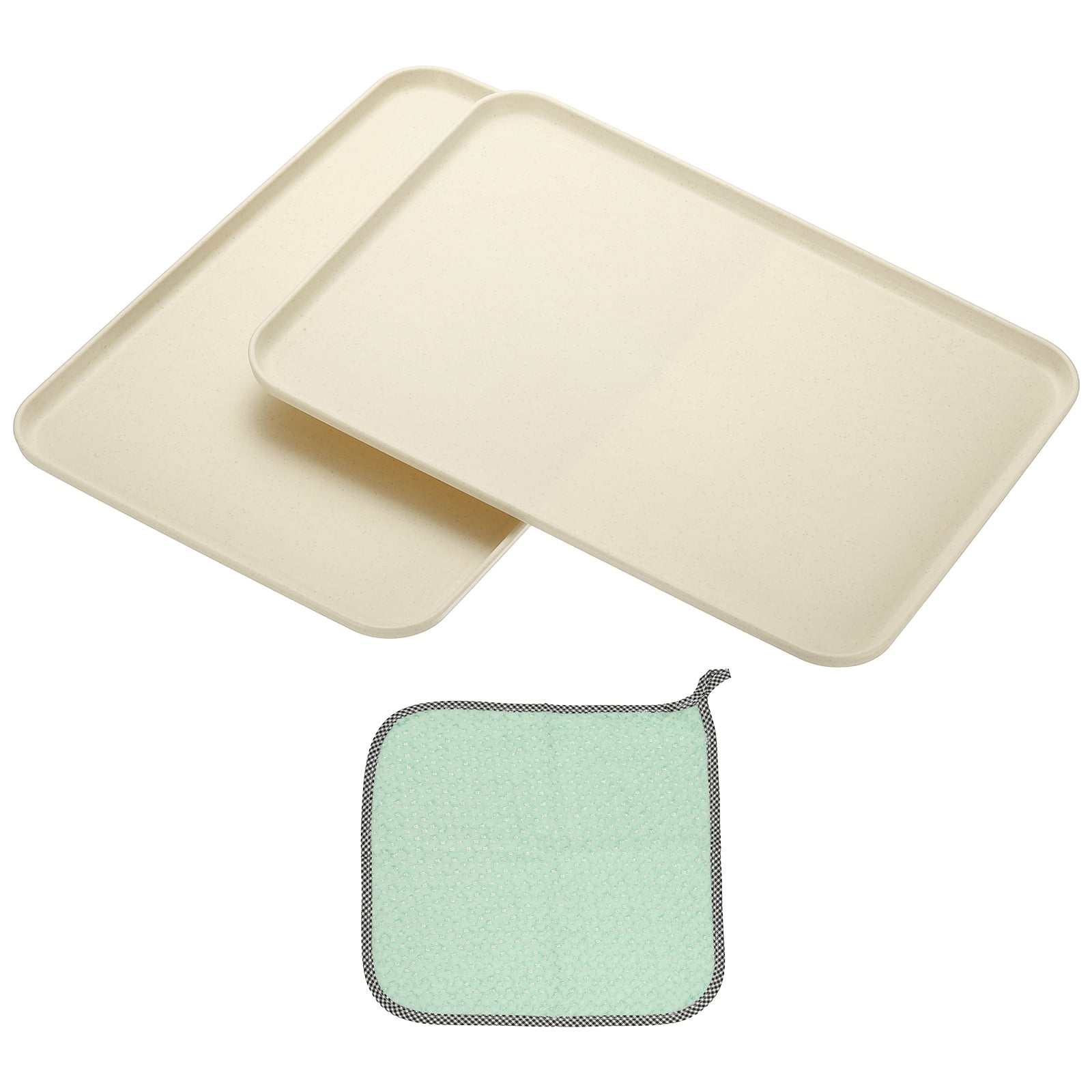 15x10.6" Rectangular Plates, 2 Pack Wheat Plastic Dinner Plates Dishes ...