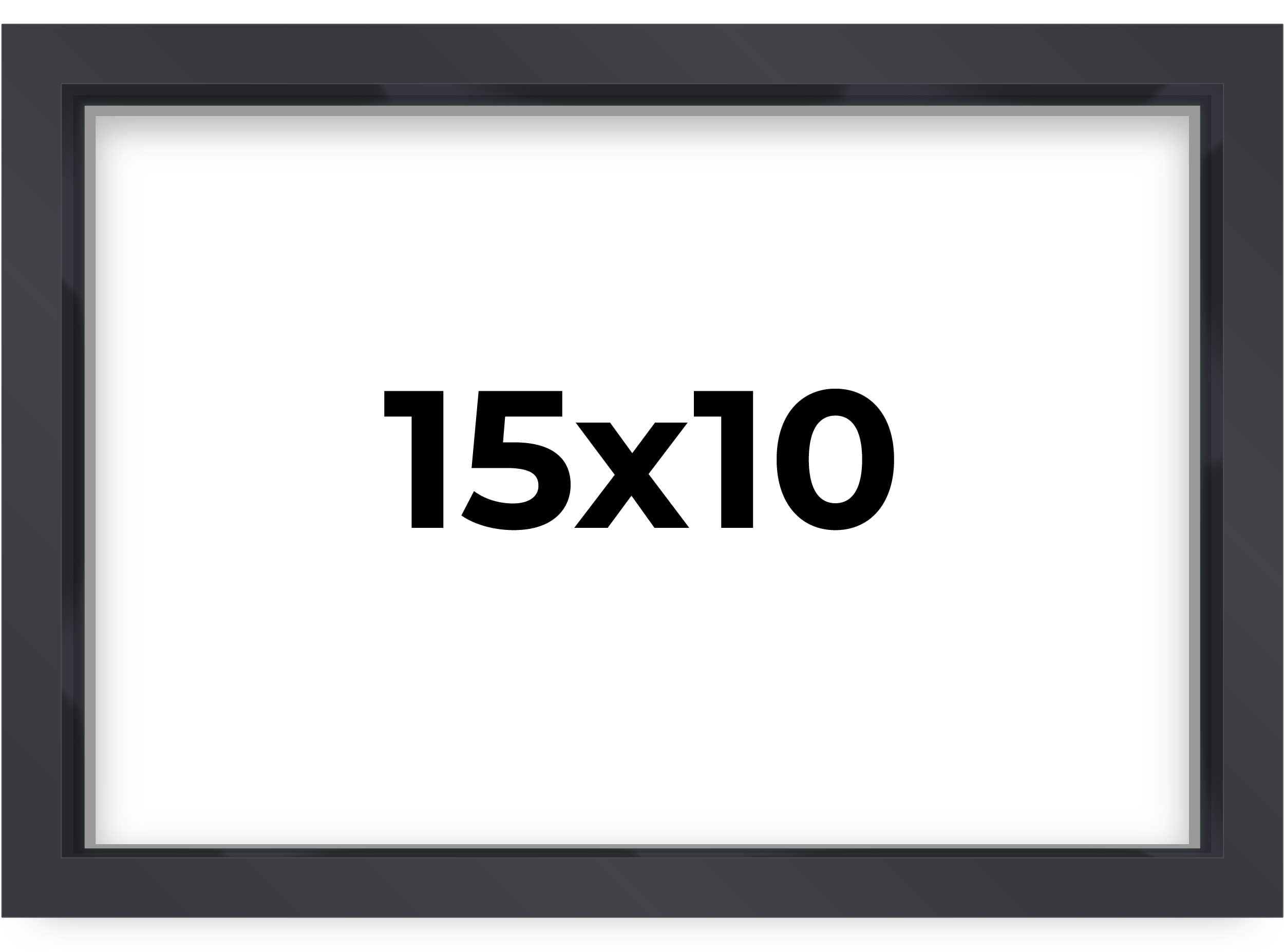 15x10 Black Shadowbox Frame - Interior Size 15x10 by 1 Inches - Made to ...
