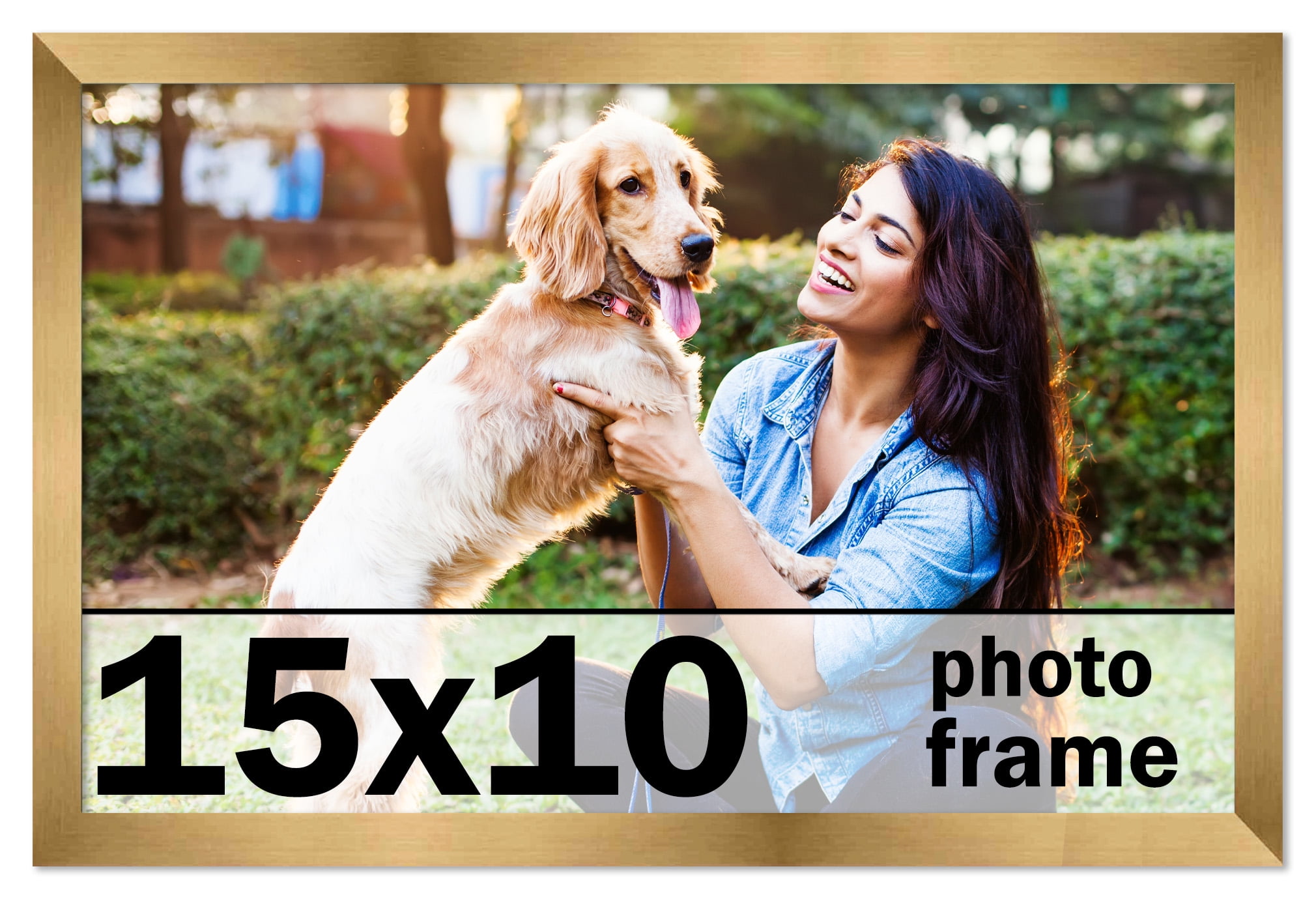 15x10 Frame Gold Bronze Modern Solid Wood Picture Frame | 0.75 Inch ...