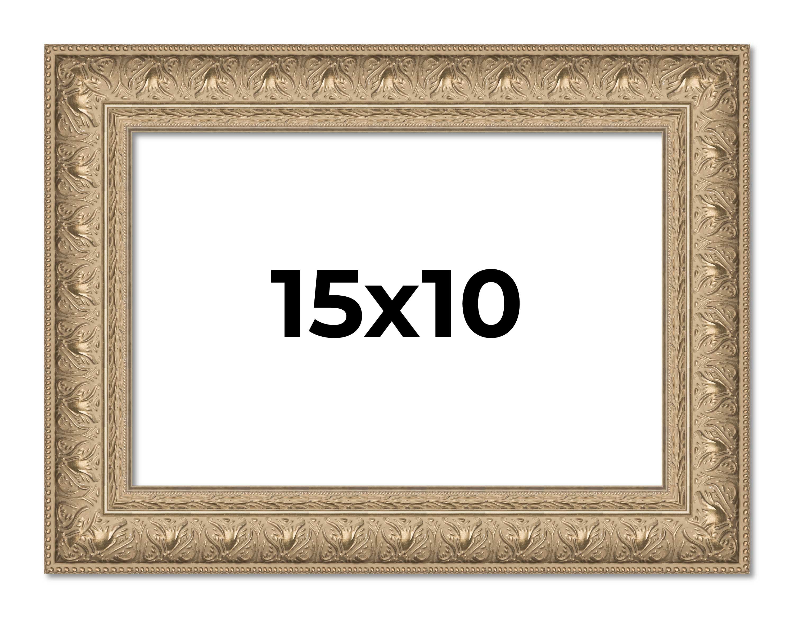 15x10 Frame Ornate Silver Beaded Solid Wood Picture Frame Width 2.5 ...