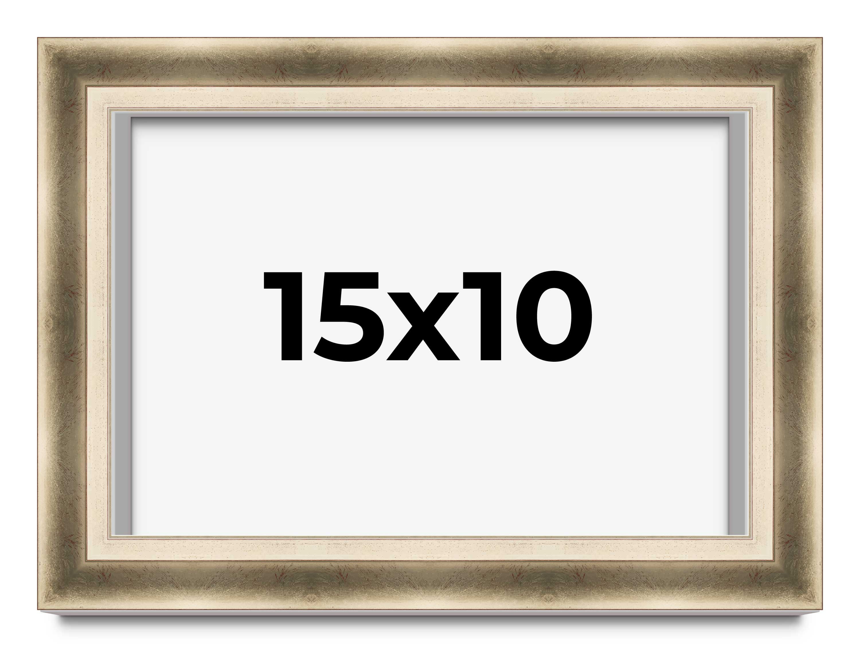 15x10 Shadow Box Frame Silver | 1.75 inches Deep Real Wood Traditional ...