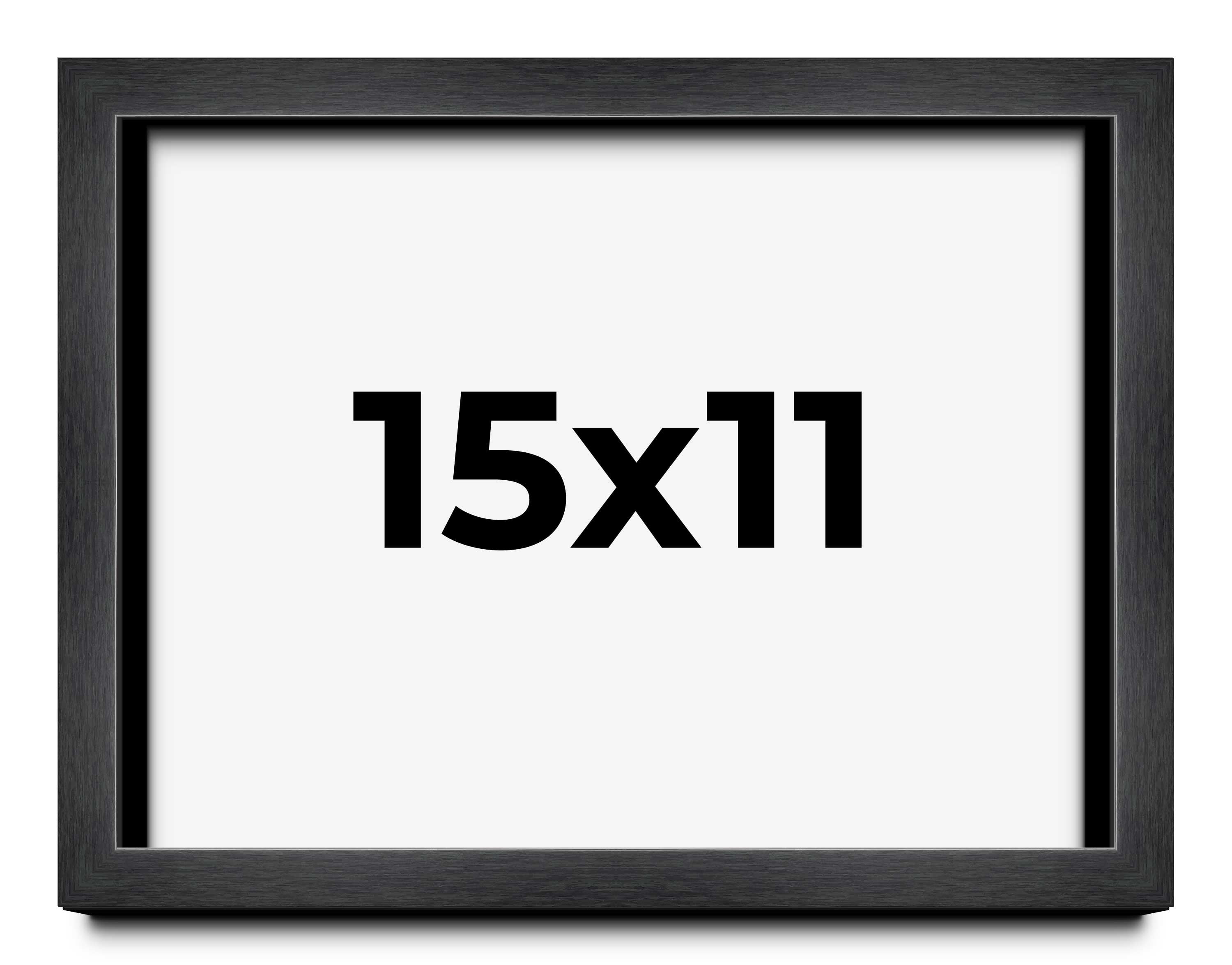 15x11 Frame Black Charcoal Grey Wood Textured Picture Frame | 0.75 Inch ...