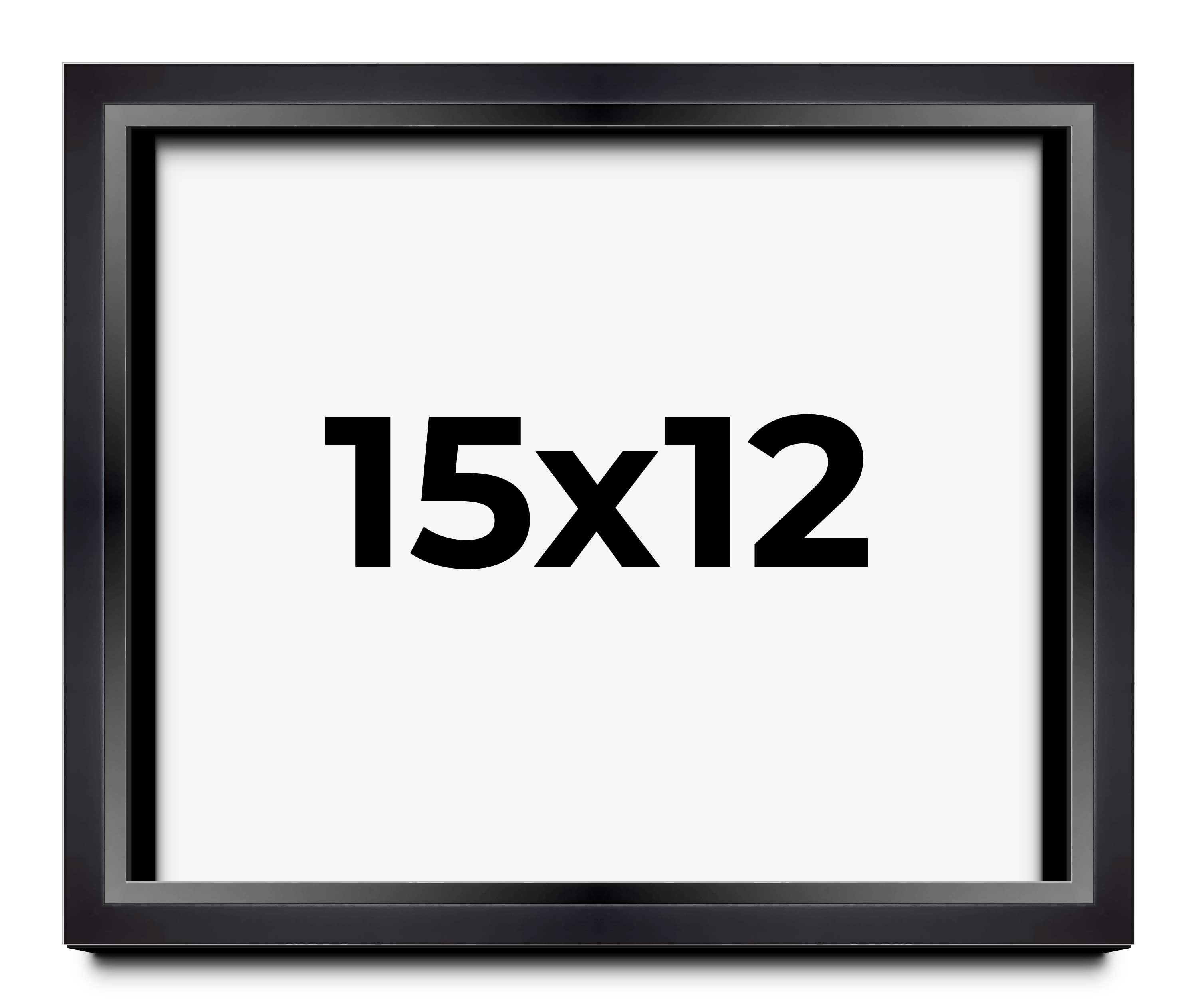 15x12 Black Shadowbox Frame - Interior Size 15x12 by 1.5 Inches - Made ...