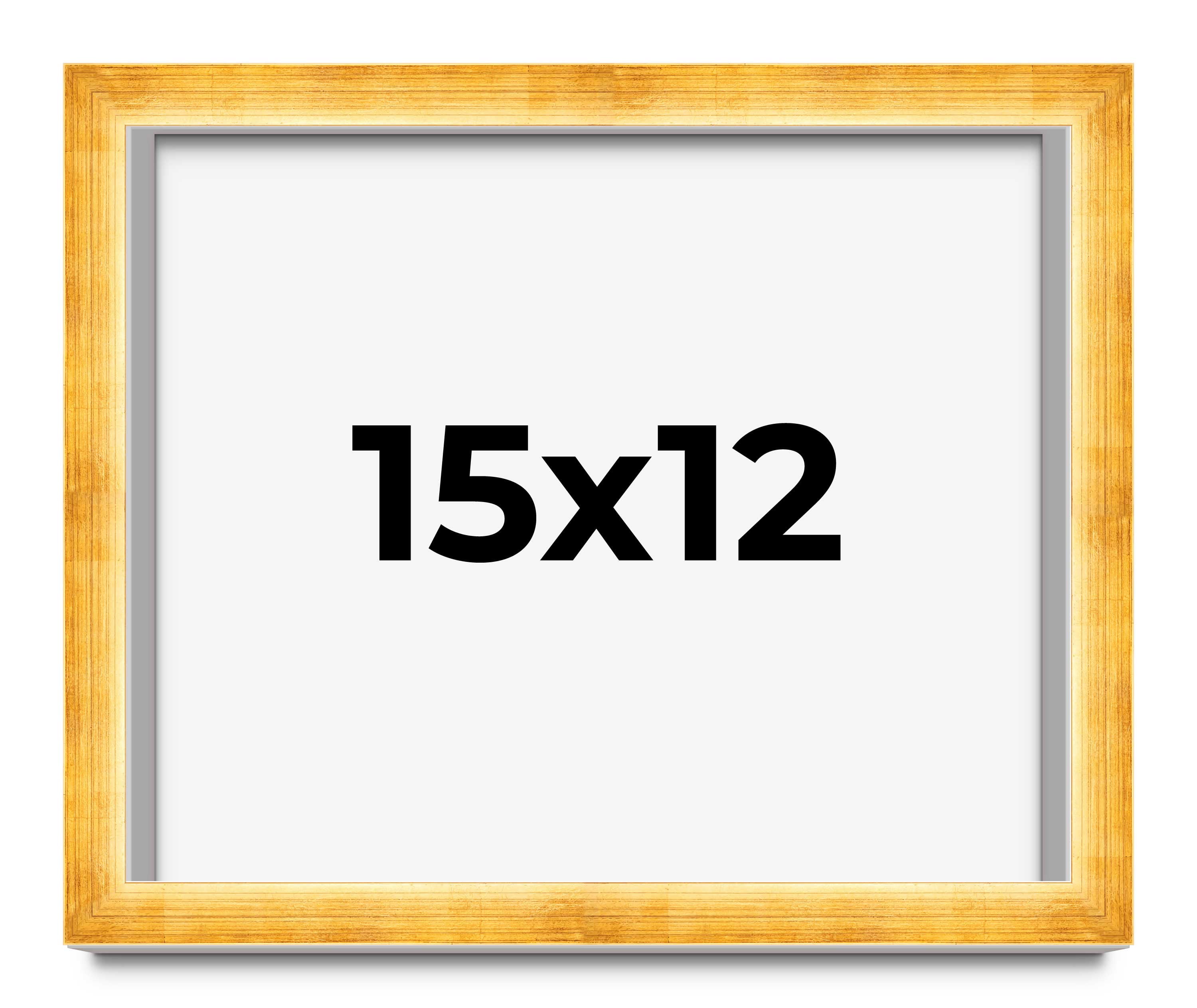 15x12 Shadow Box Frame Gold | 1.625 Inches Deep Real Wood Traditional ...