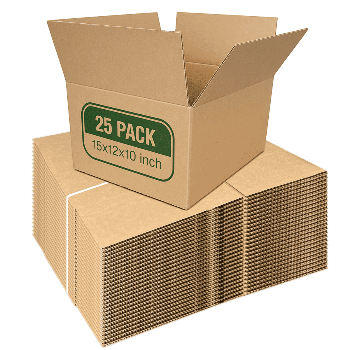 15x12x10 Moving Boxes Shipping Boxes, 25 Packs Medium Corrugated ...
