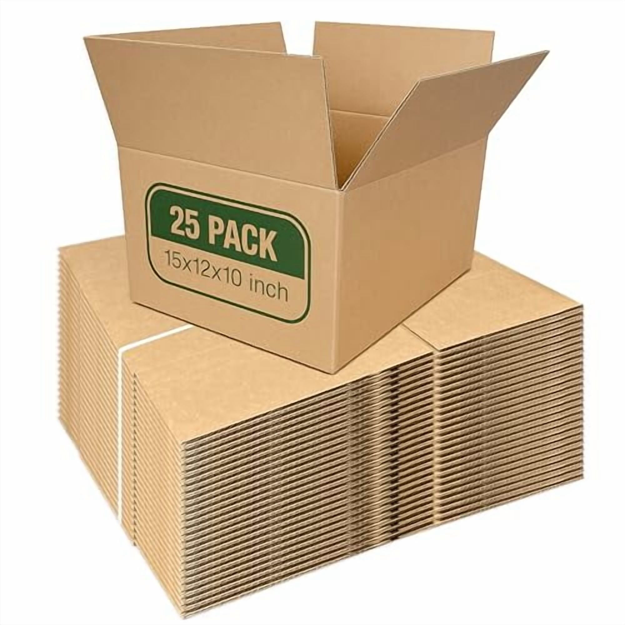 15x12x10 Shipping Boxes Moving Boxes, 25 Packs Medium Corrugated ...