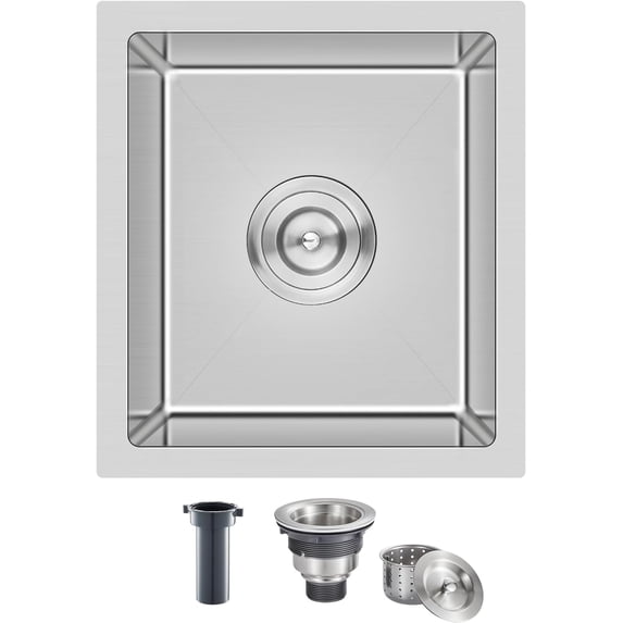 15x13 Inch Undermount Bar Sink, 304 Stainless Kitchen Sink, R10 Corner ...