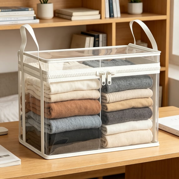 15x13x10 Inch Heavy Duty Clear PVC Storage Bag, Transparent Zipper ...