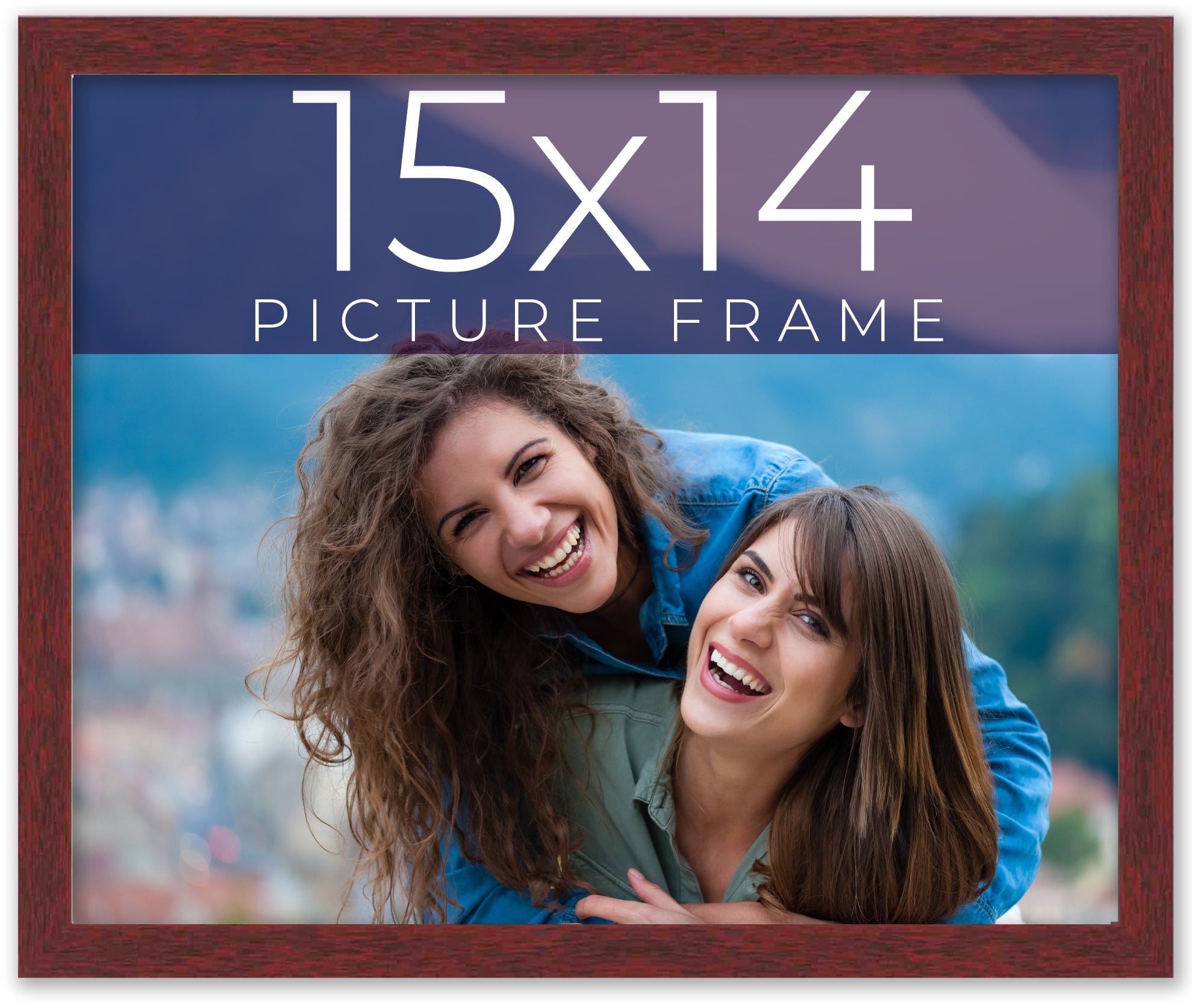 15x14 Frame Brown Solid Wood Picture Frame Width 0.75 Inches | Interior Frame Depth 0.5 Inches ...
