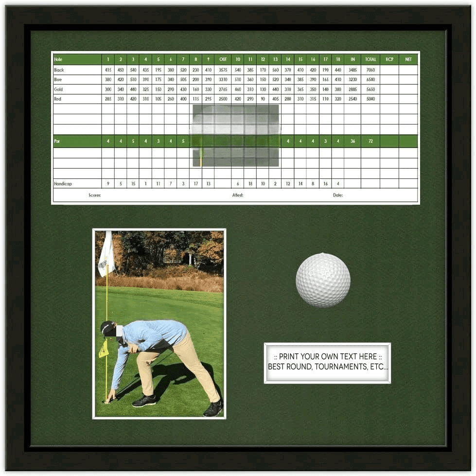 15x15 Black Scorecard Ball and Photo Frame with Optional Engraved Plate ...